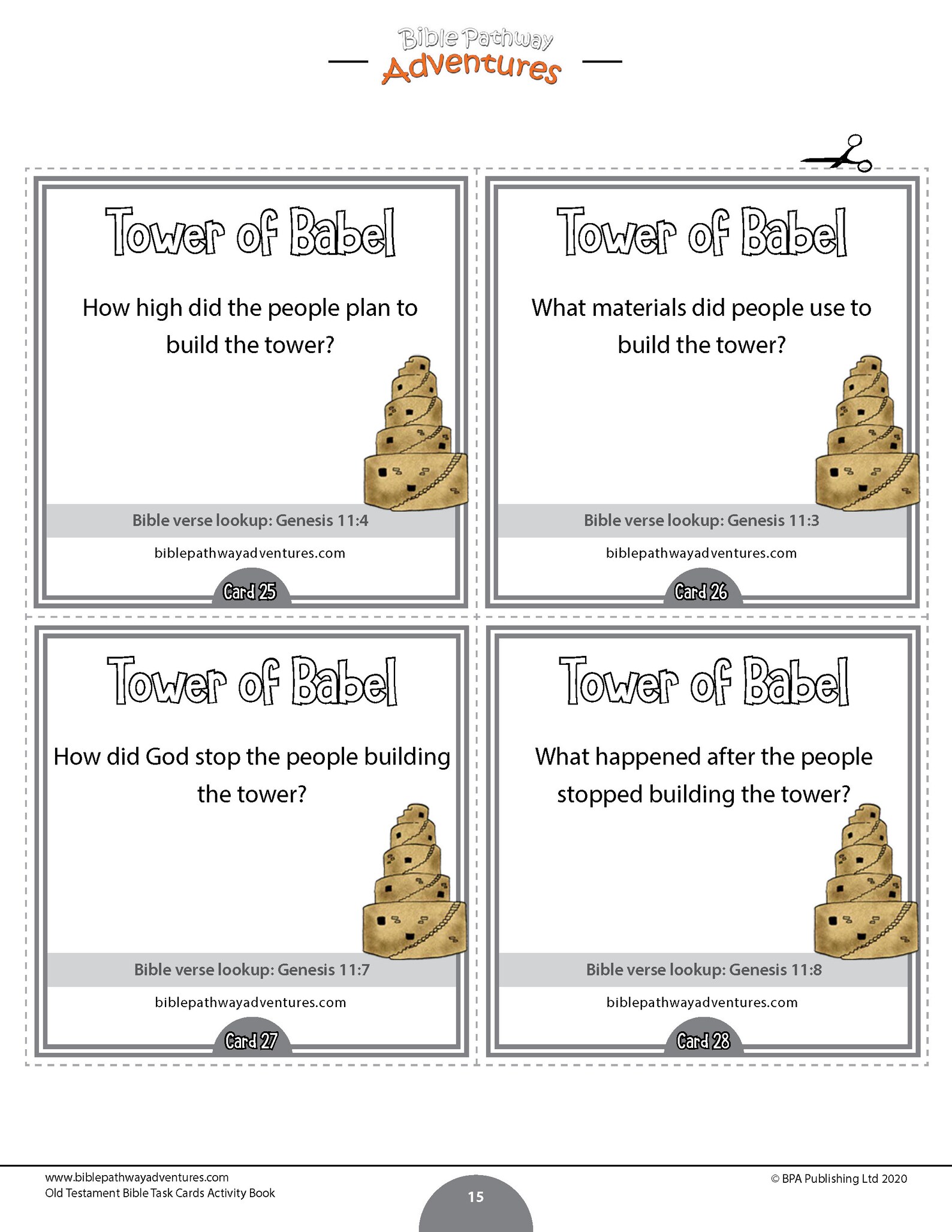 Bible Task Cards: Old Testament - Etsy