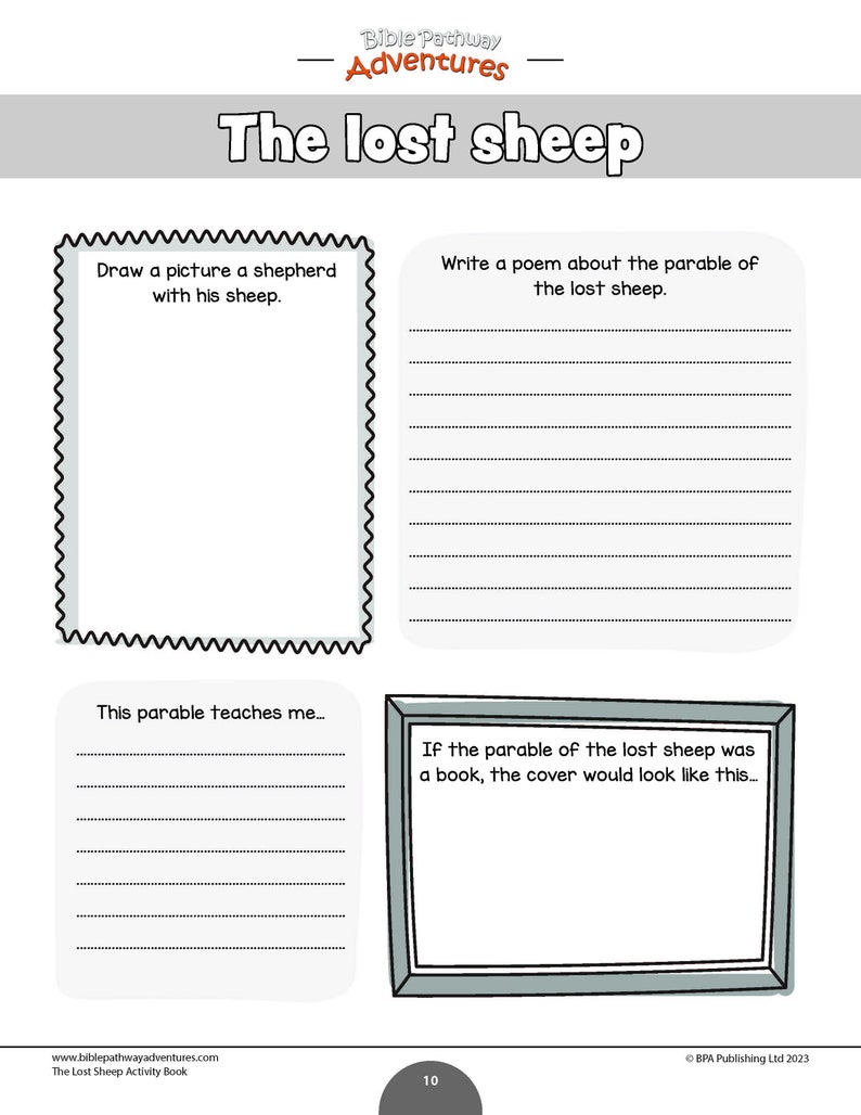 Bible Parable: the Lost Sheep Activity Book - Etsy