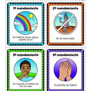 Los 10 Mandamientos: Tarjetas Para Memoria Y Emparejar - Etsy