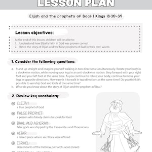 Bible Miracles: Elijah and the Prophets of Baal Activity Book - Etsy