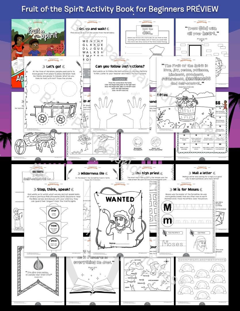 Fruit of the Spirit Activity Book for Beginners - Etsy
