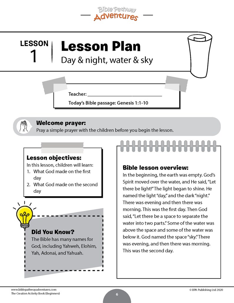 The Creation Activity Book for Beginners - Etsy