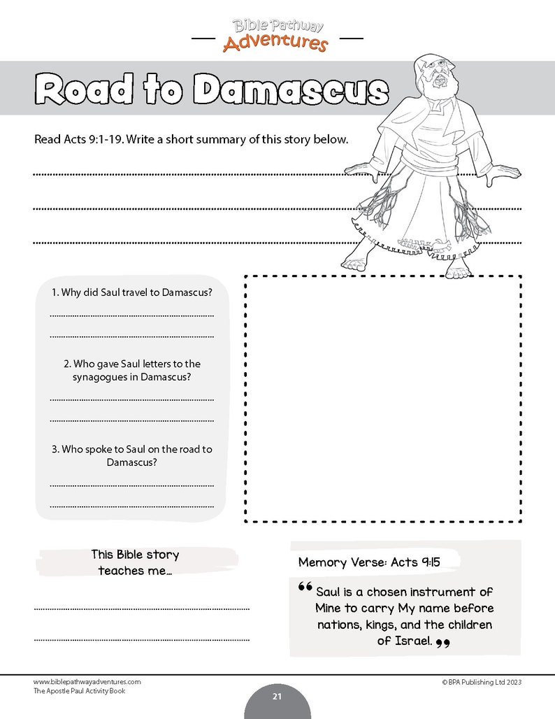 The Apostle Paul Activity Book - Etsy