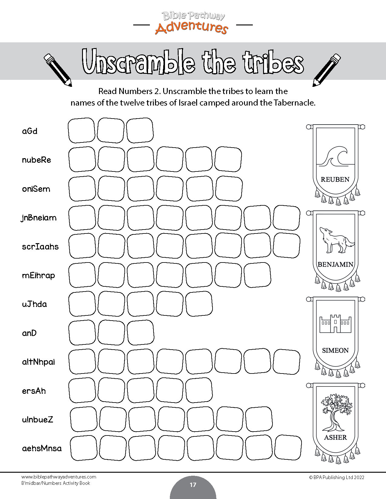 B'midbar / Numbers Torah Portion Activity Book - Etsy