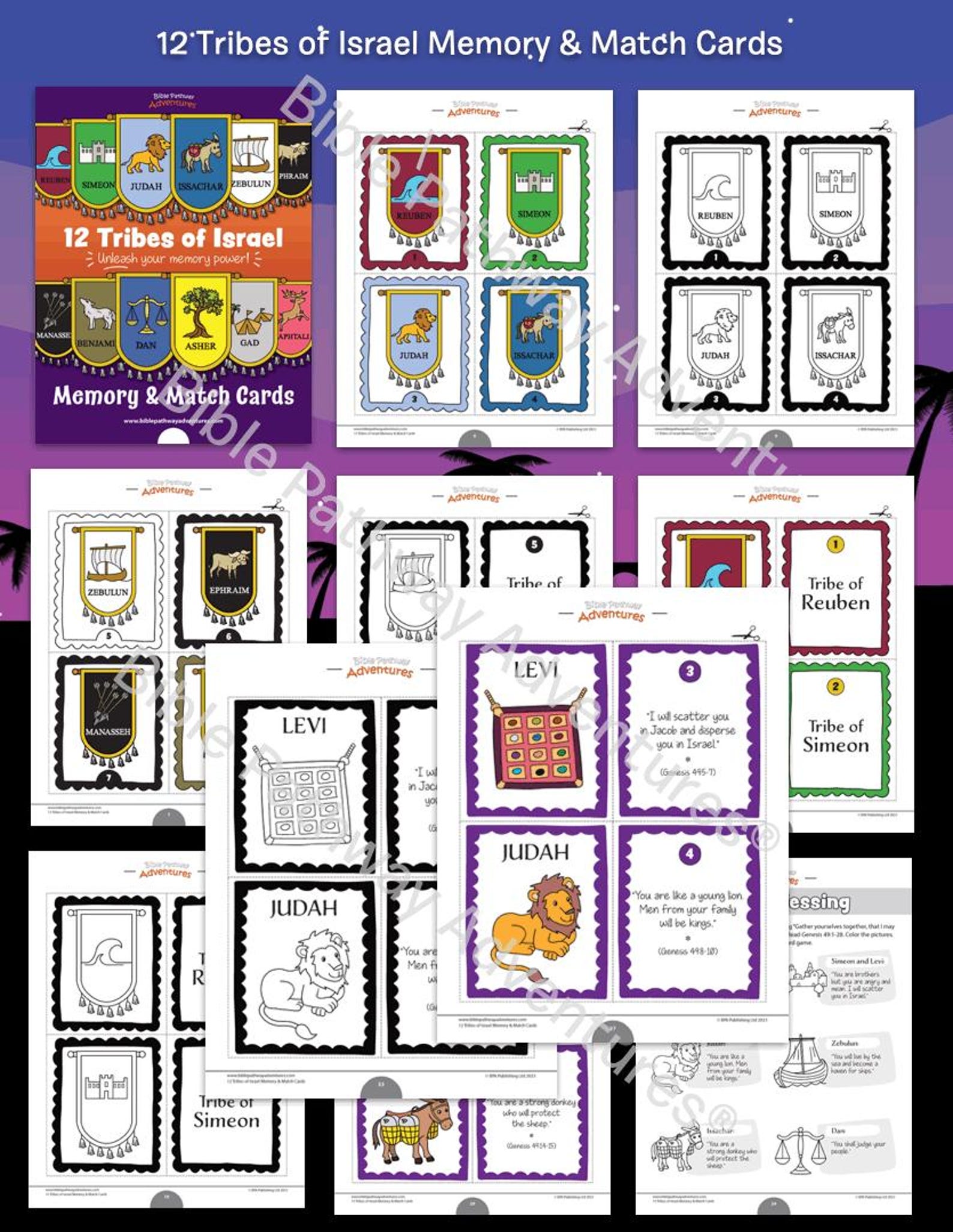 12 Tribes of Israel Memory & Match Cards - Etsy Canada