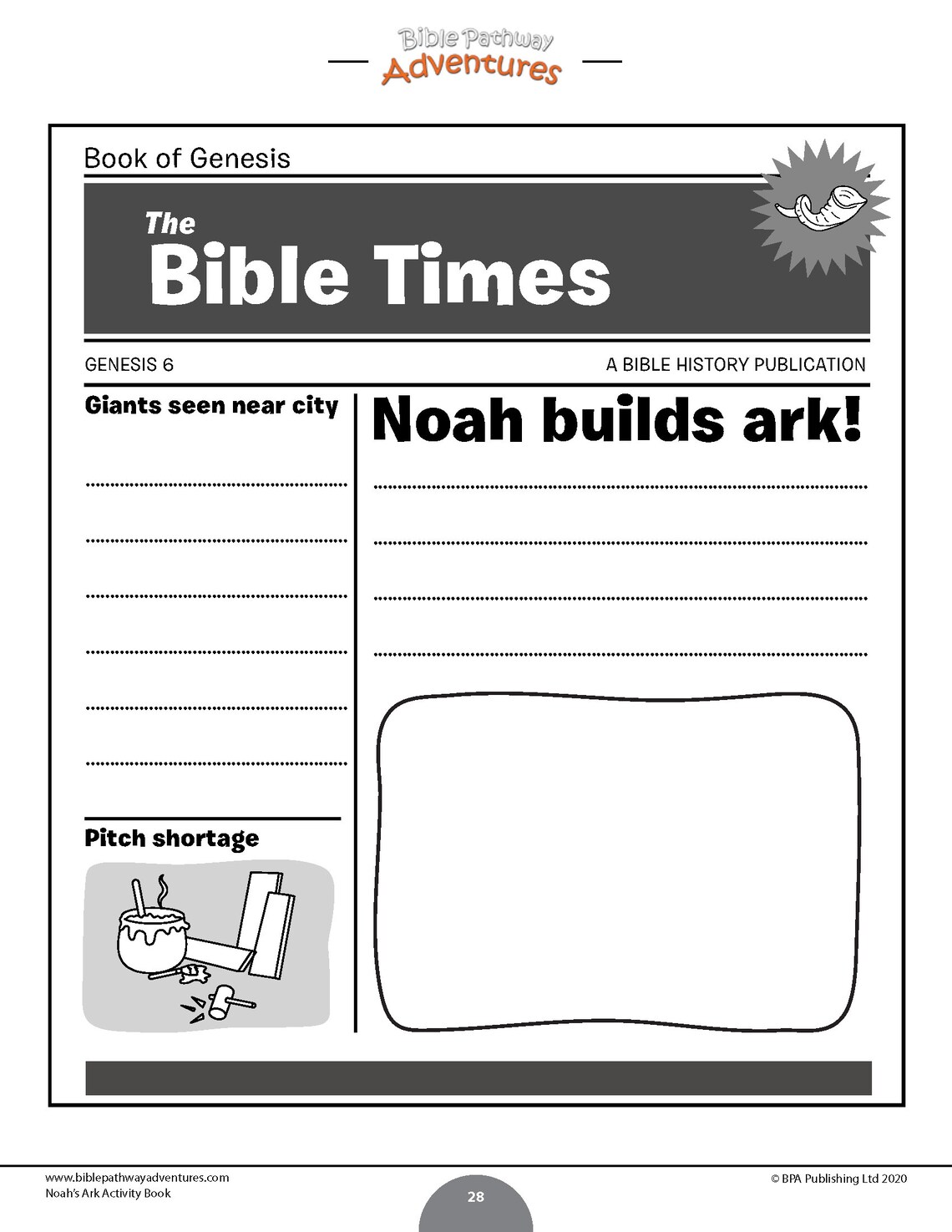 Noah's Ark Coloring Activity Book - Etsy