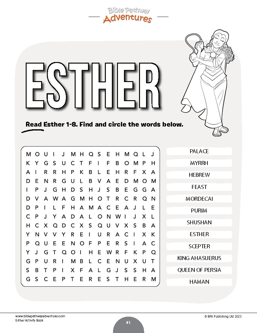 Esther Bible Activity Book - Etsy