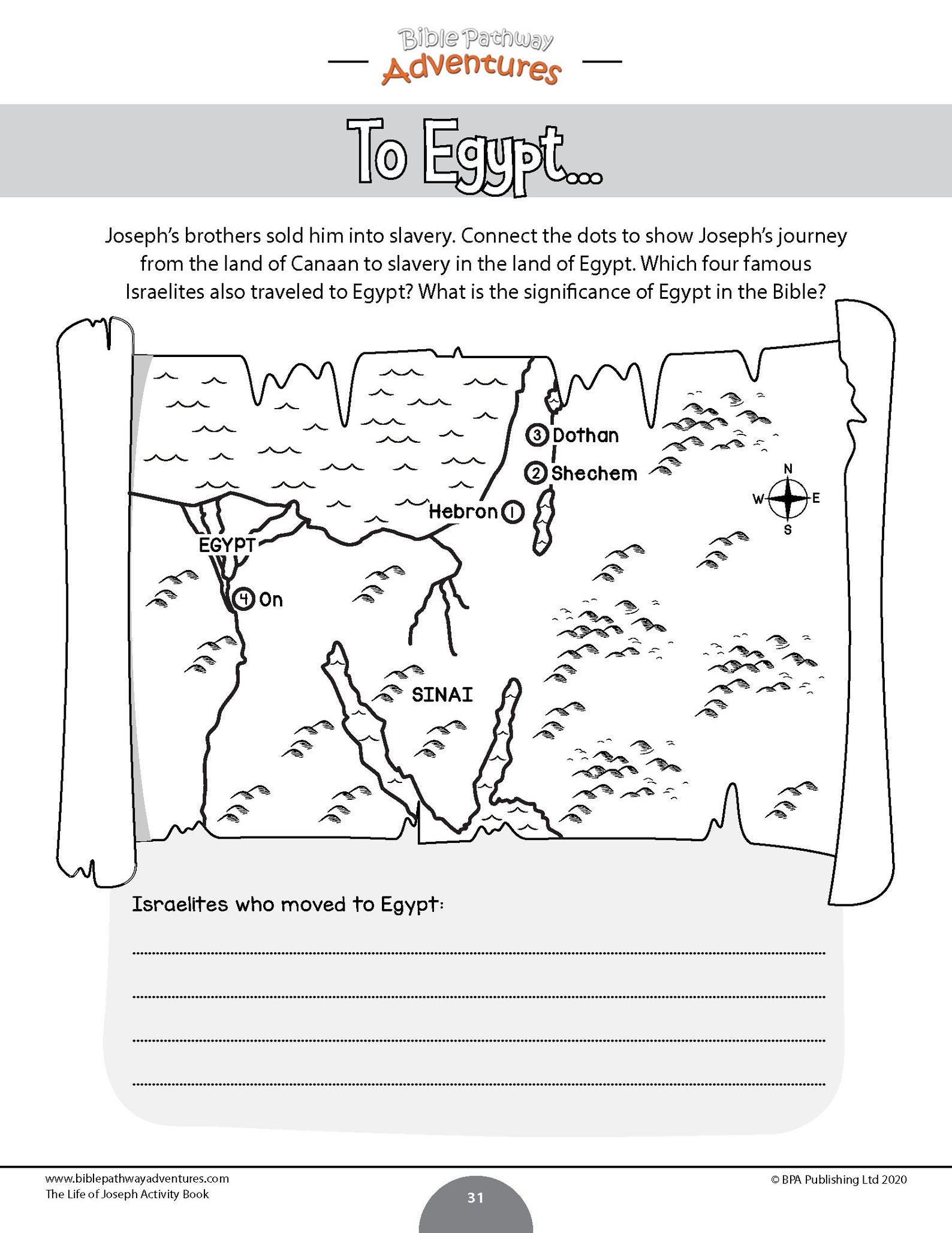 The Life of Joseph Activity Book - Etsy