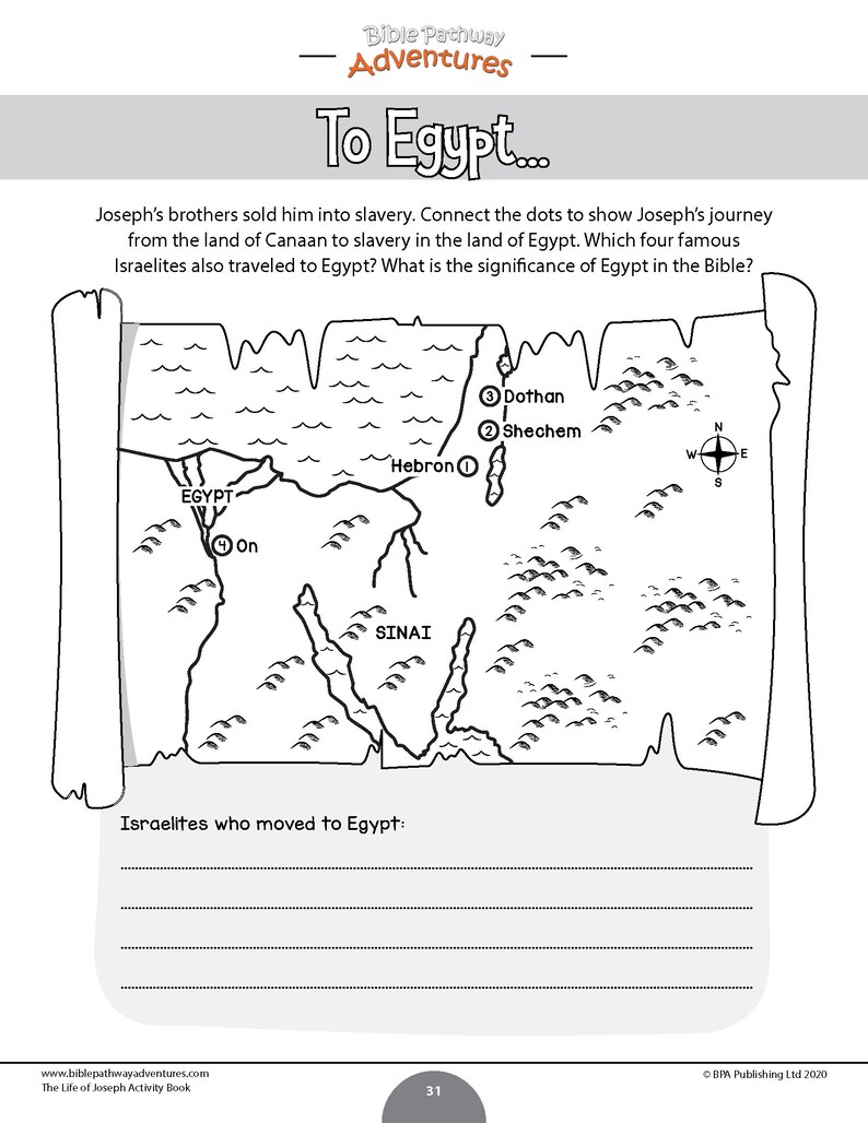 The Life of Joseph Activity Book - Etsy