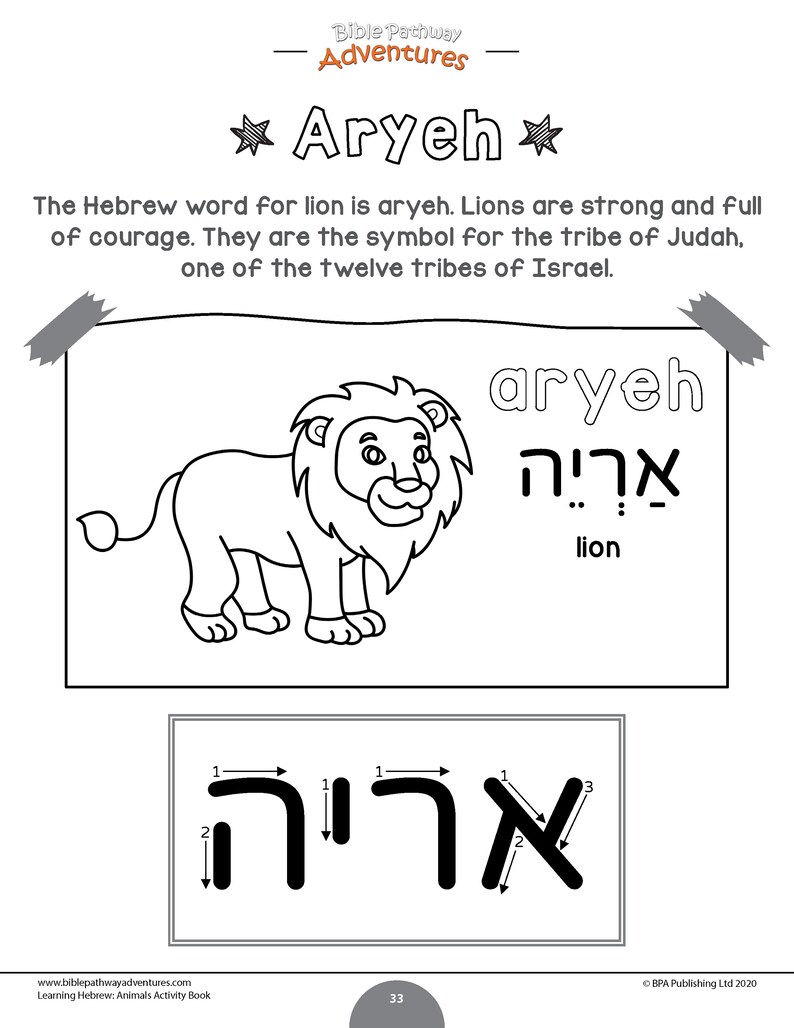 Learning Hebrew: Animals Activity Book for Beginners | Etsy
