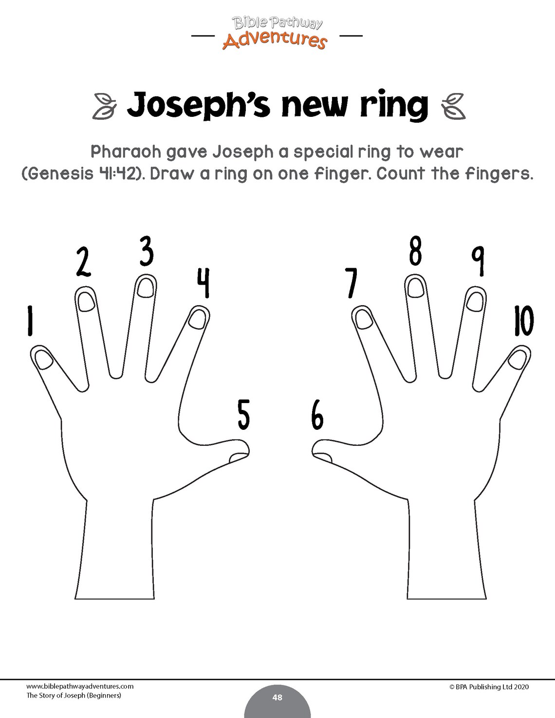 The Story of Joseph Activity Book for Beginners - Etsy