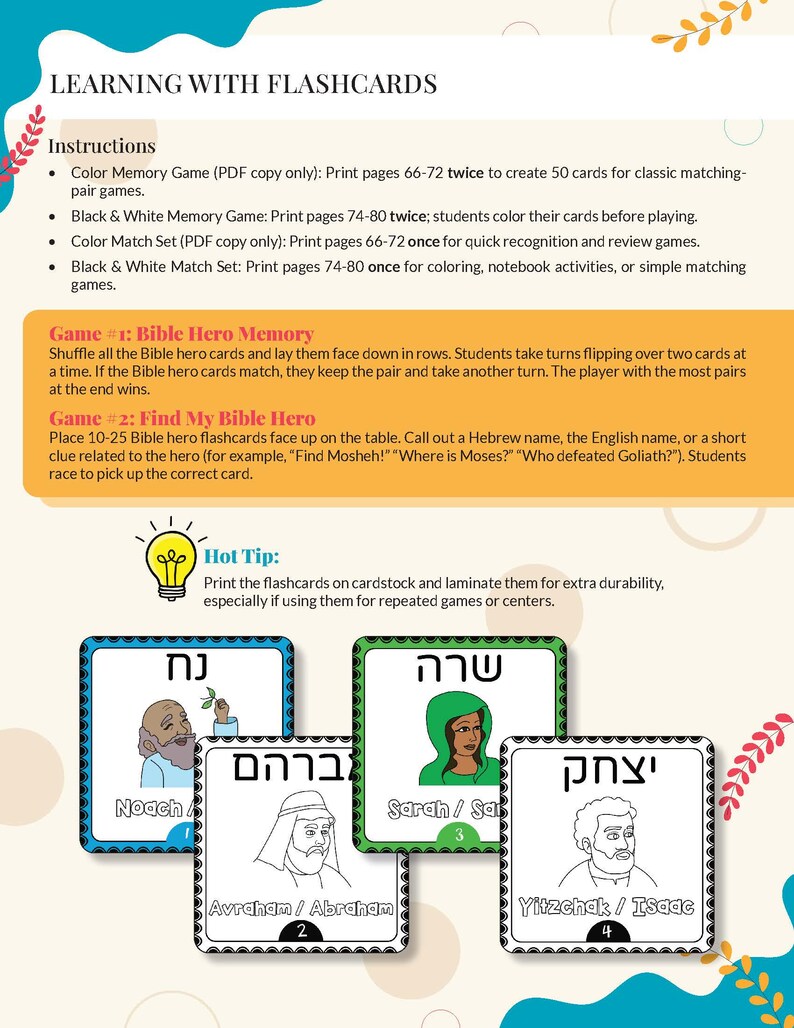 Learning Hebrew: Bible Heroes Activity Book - Etsy