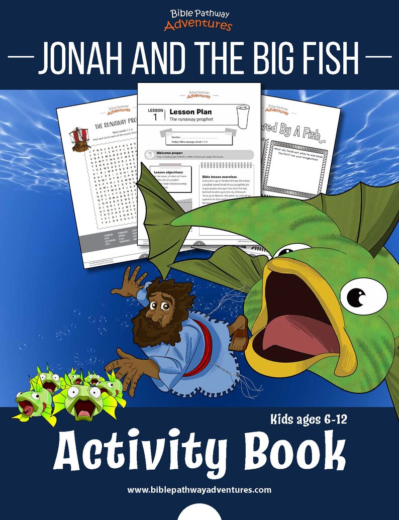 Jonah and the Big Fish Activity Book & Lesson Plans - Etsy