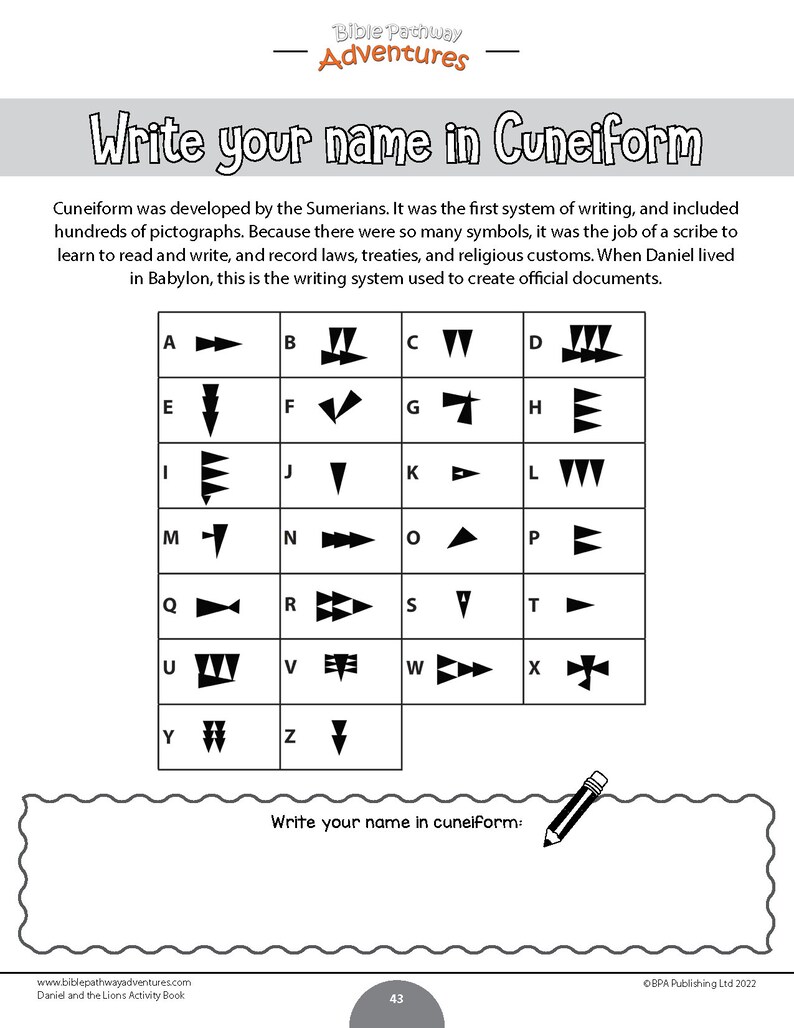 Daniel and the Lions Activity Book - Etsy