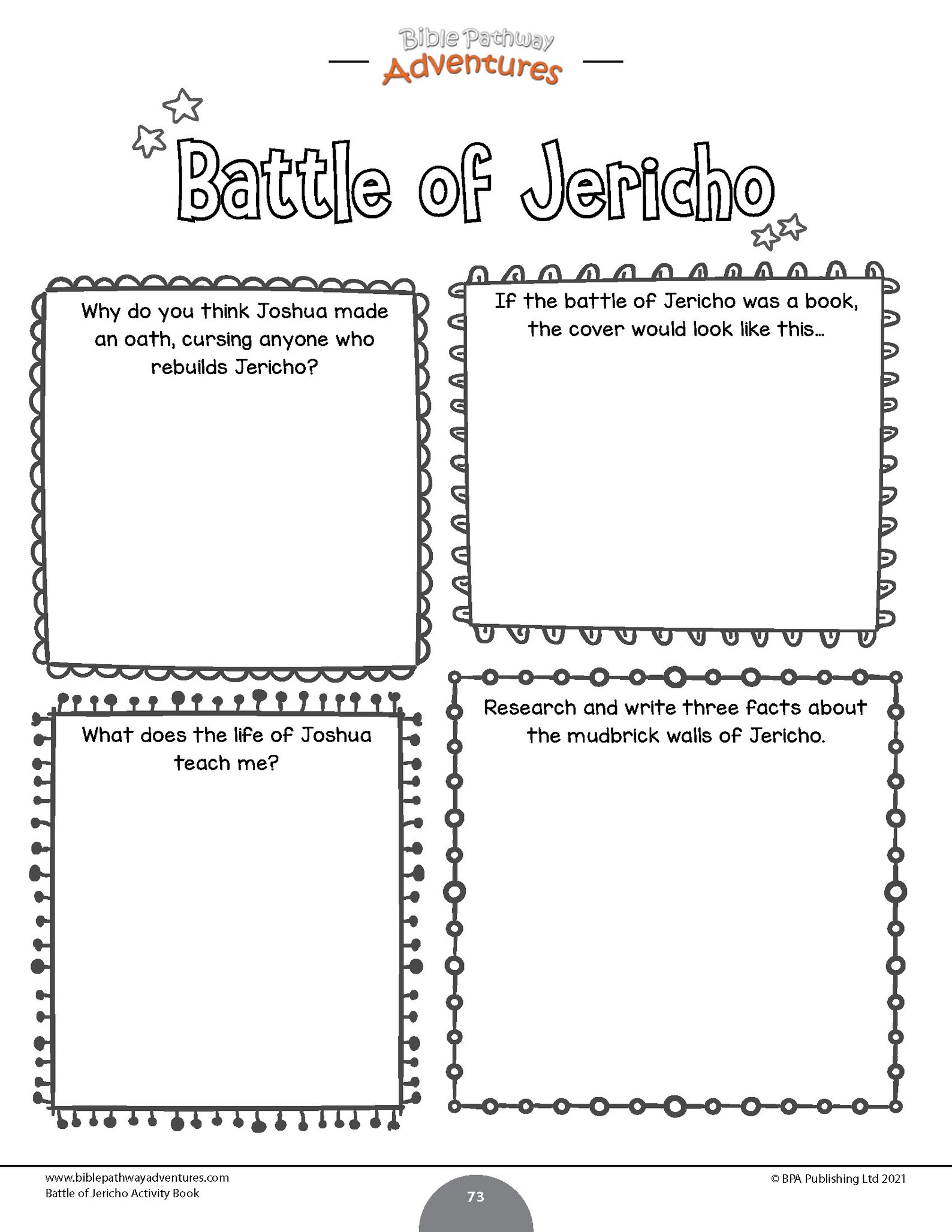 Battle of Jericho Activity Book - Etsy
