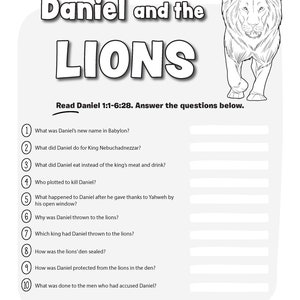 Bible Miracles: Daniel and the Lions Activity Book - Etsy