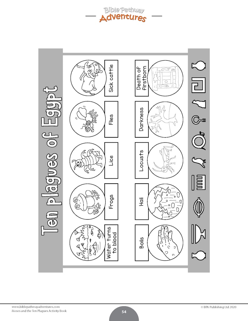 Moses and the Ten Plagues | Printable Activity Book - Etsy