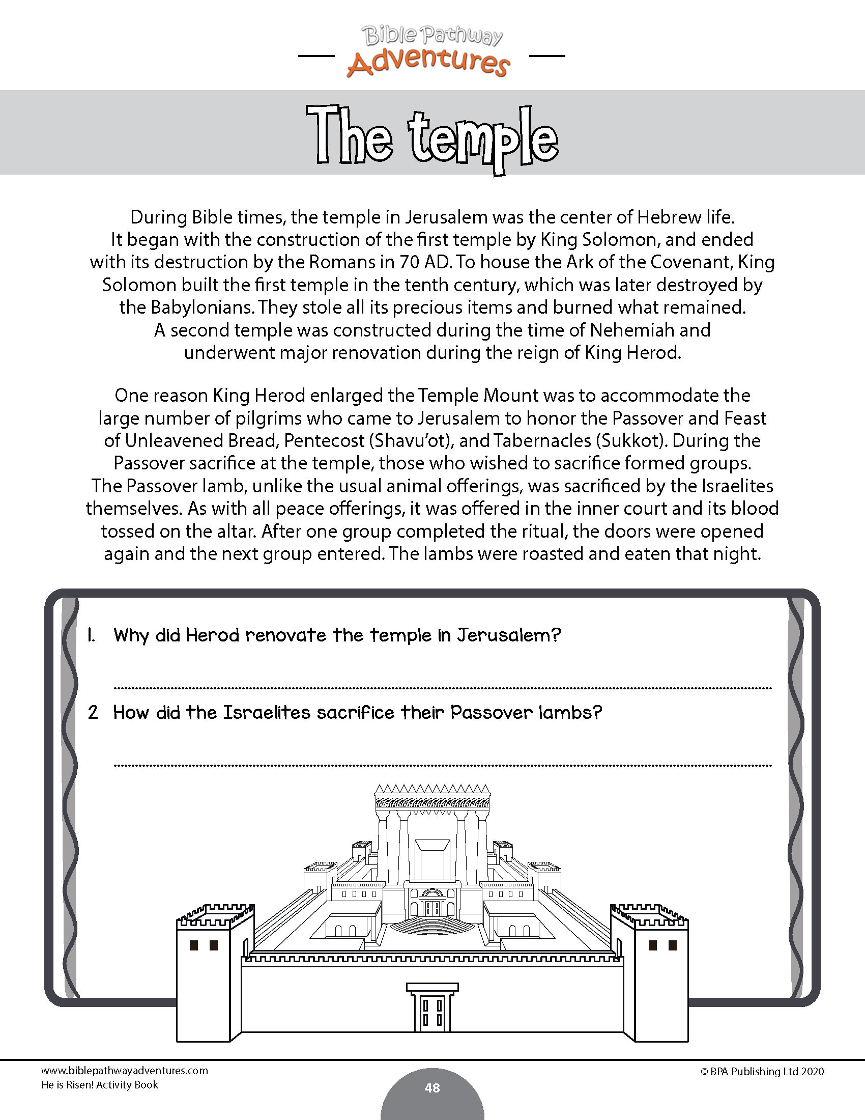 He is Risen Activity Book & Lesson Plans | Etsy