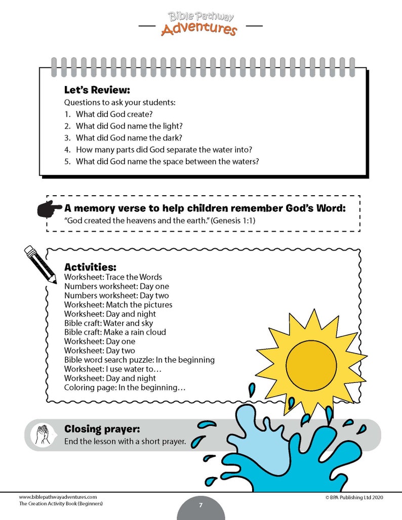 The Creation Activity Book for Beginners - Etsy