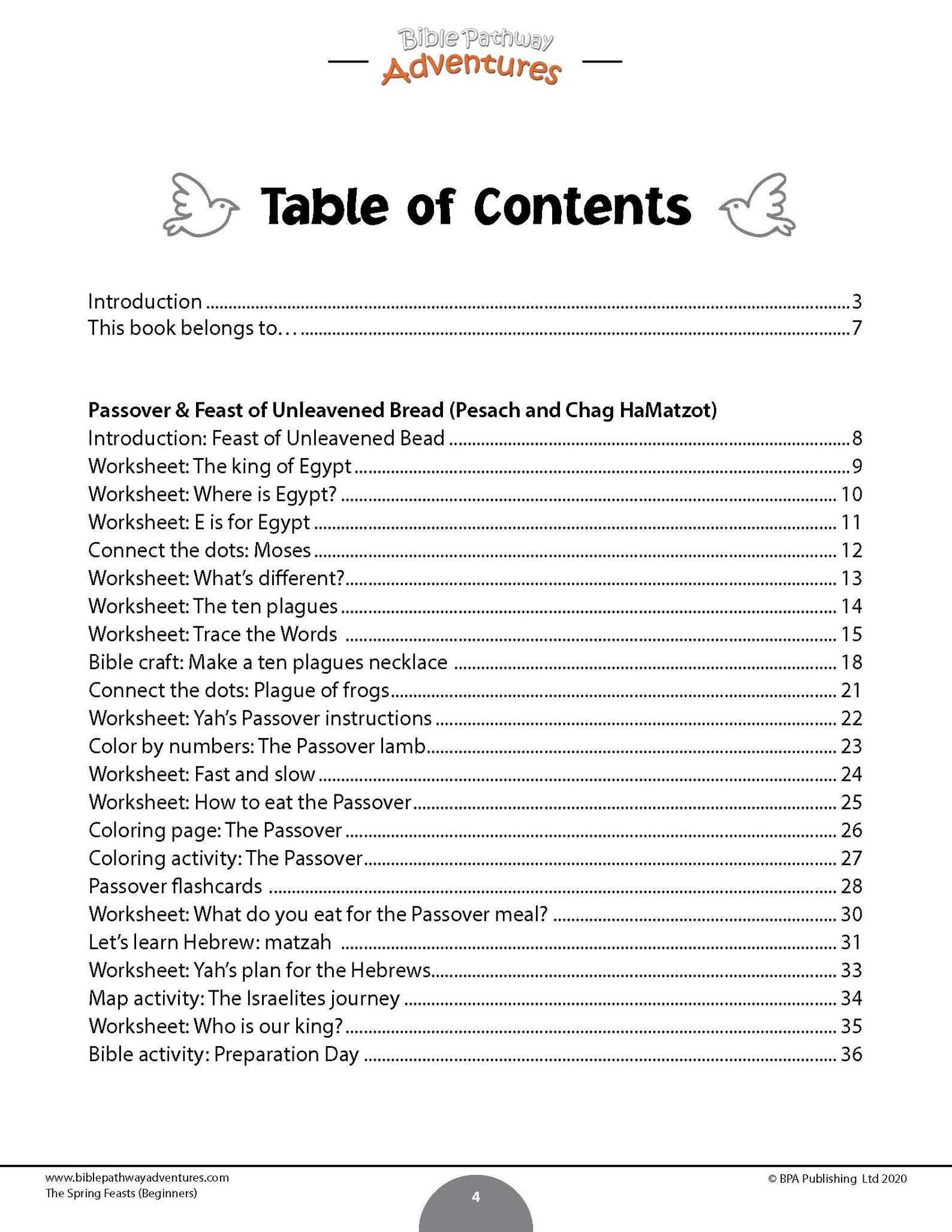 The Spring Feasts Activity Book for Beginners - Etsy