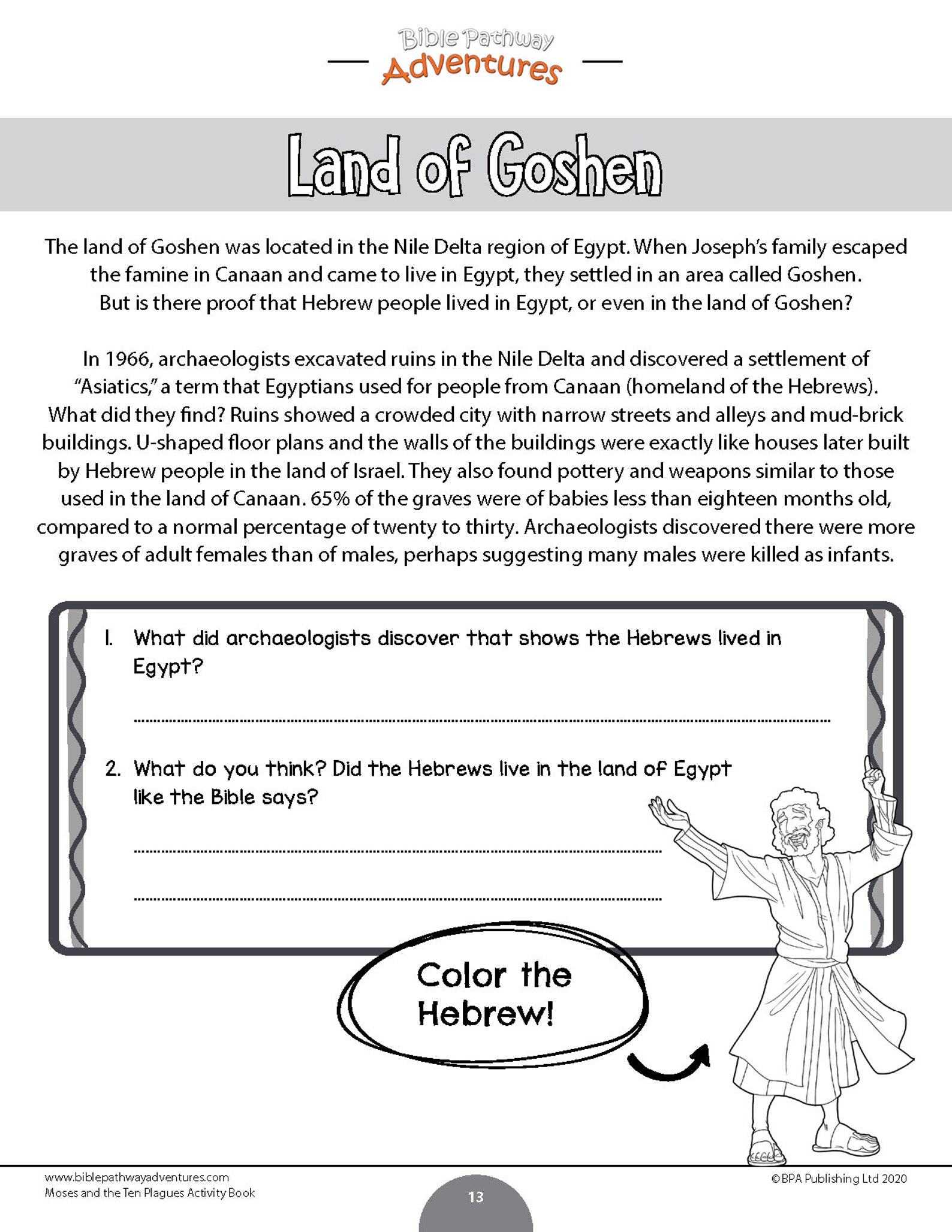 Moses and the Ten Plagues Printable Activity Book - Etsy Canada