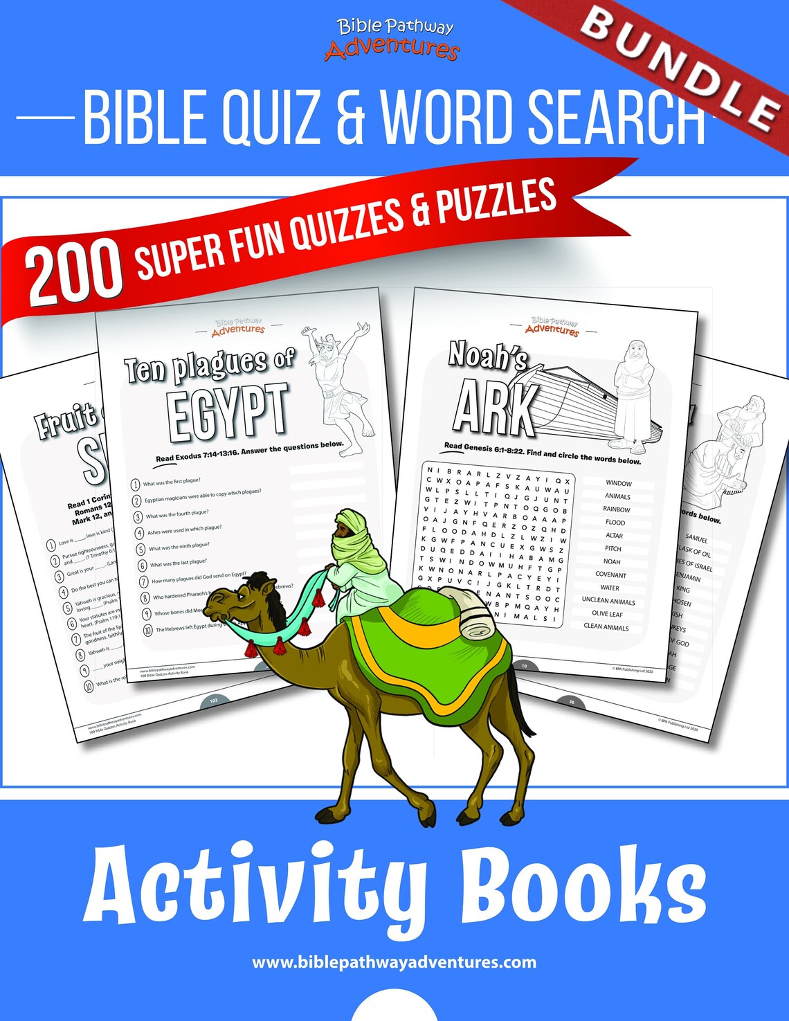 BUNDLE: Bible Quizzes and Word Search Activity Books - Etsy