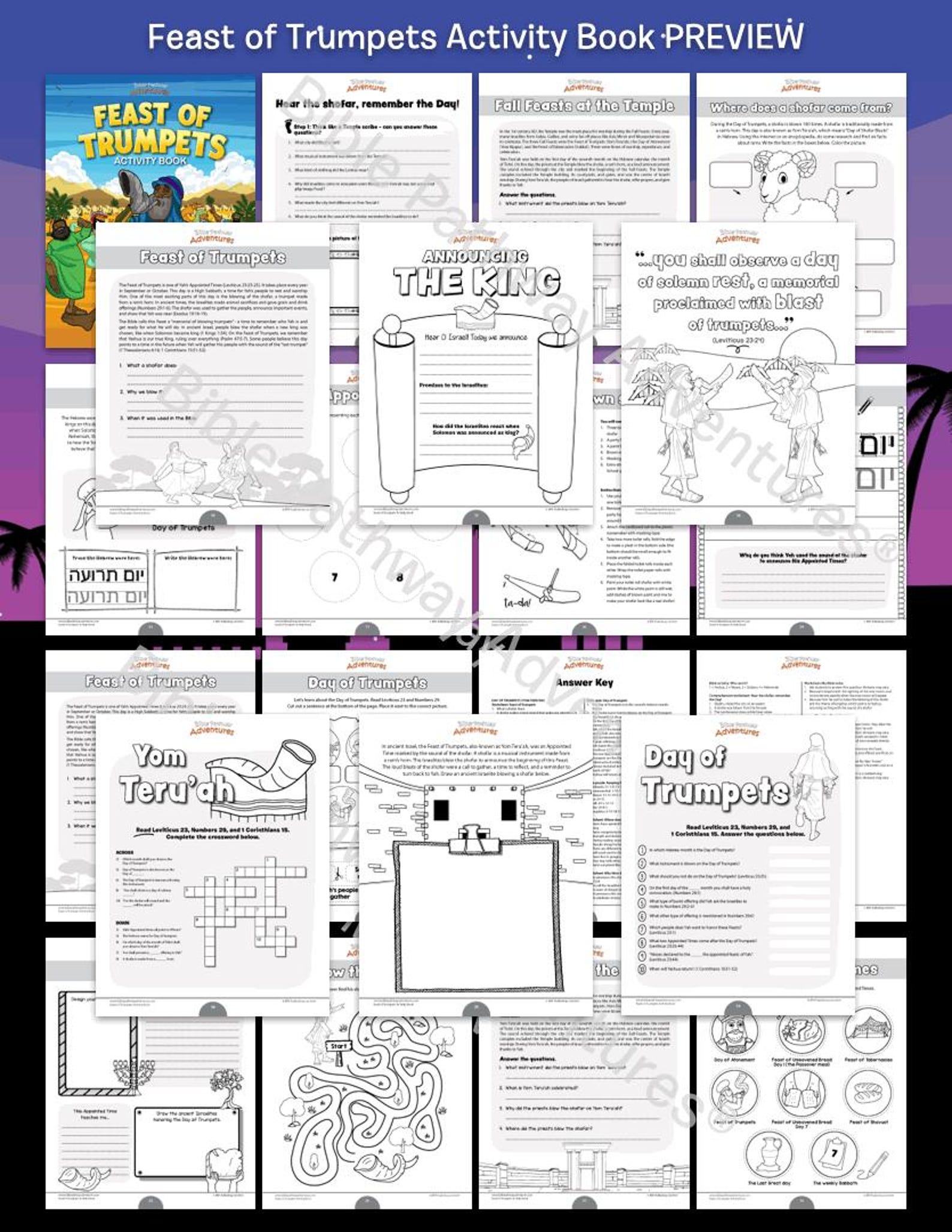 Feast of Trumpets Activity Book (yom Teruah) - Etsy