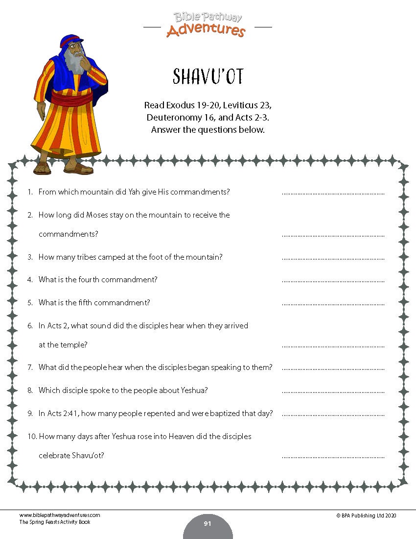 The Spring Feasts Activity Book: Passover First Fruits - Etsy Canada