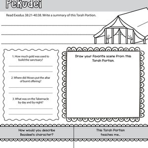 Weekly Torah Portion Activity Book - Etsy