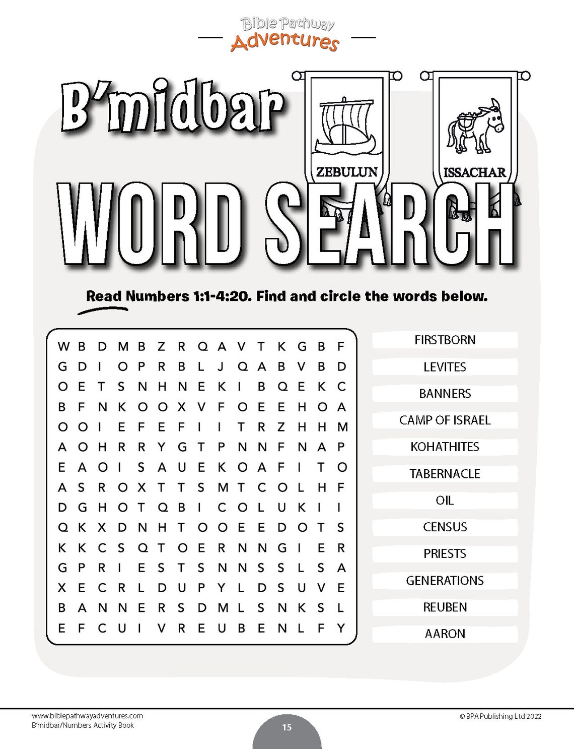 B'midbar / Numbers Torah Portion Activity Book - Etsy