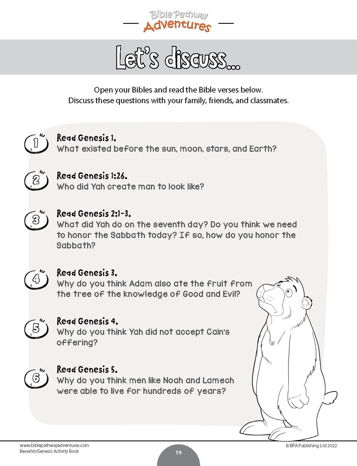Bereshit Genesis Torah Portion Activity Book - Etsy