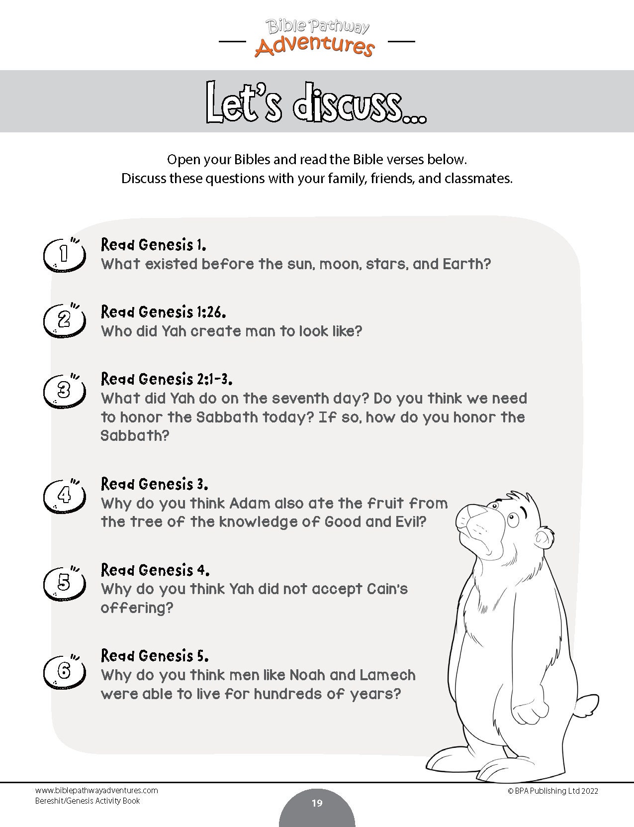 Bereshit Genesis Torah Portion Activity Book - Etsy