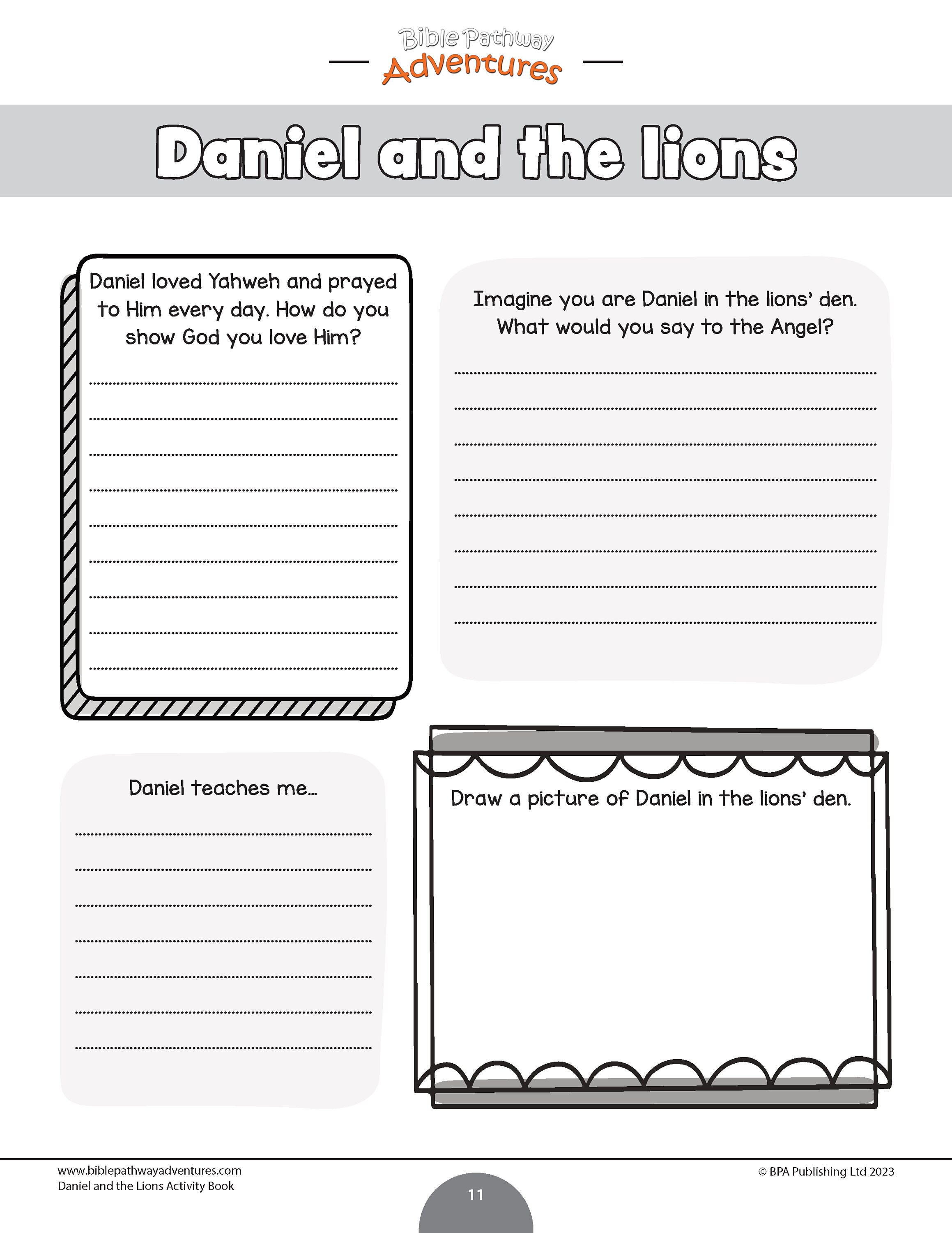 Bible Miracles: Daniel and the Lions Activity Book - Etsy