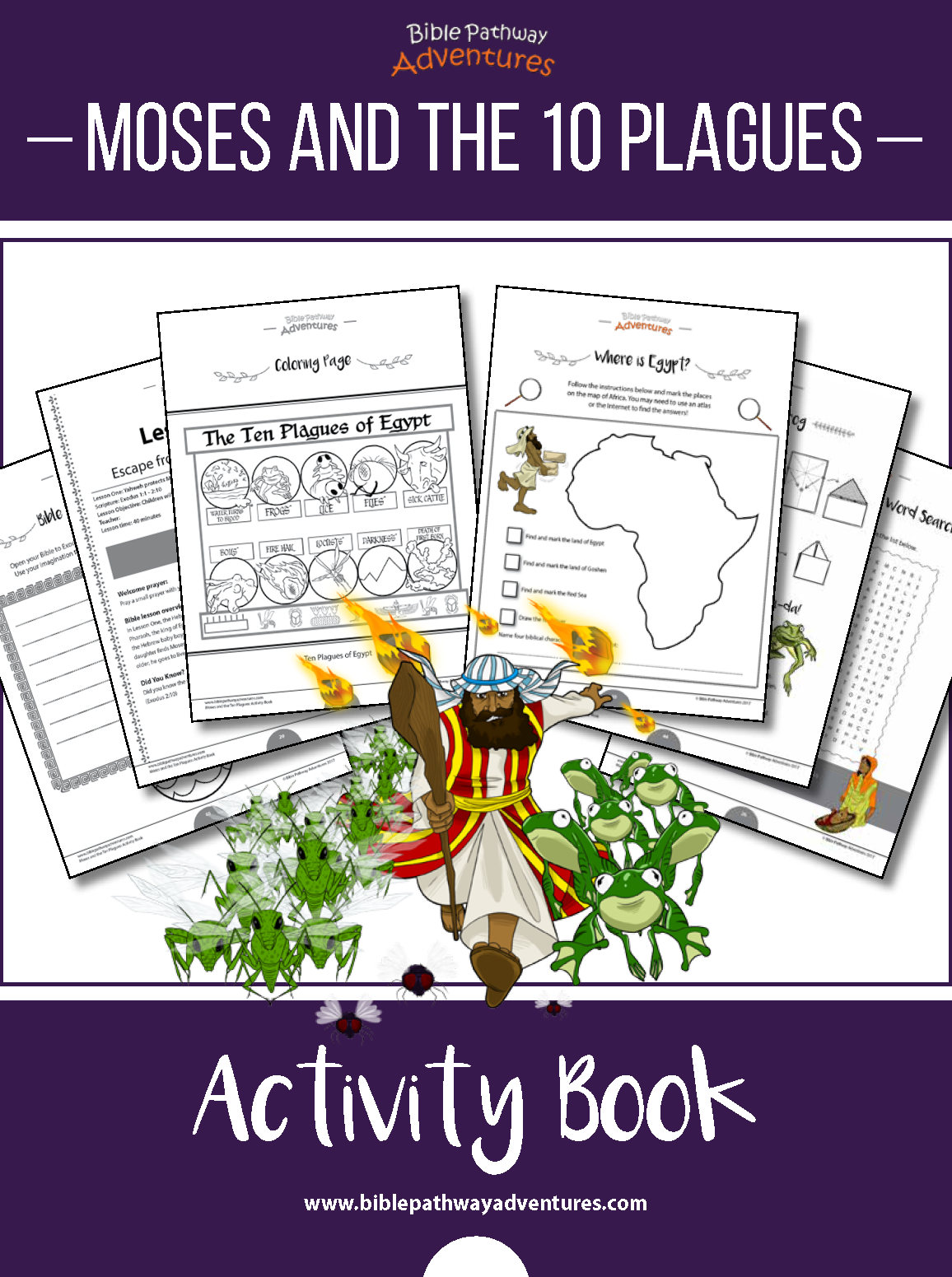 Moses and the Ten Plagues Printable Passover Activity Book | Etsy