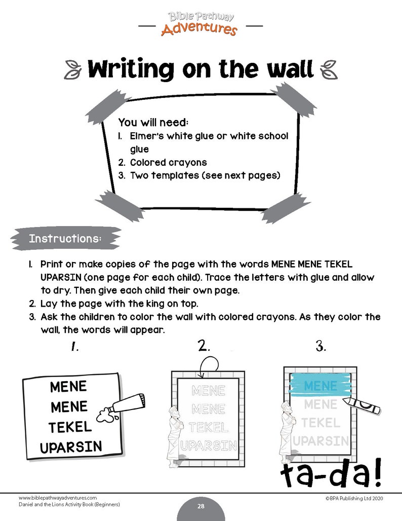 Daniel and the Lions Activity Book for Beginners - Etsy