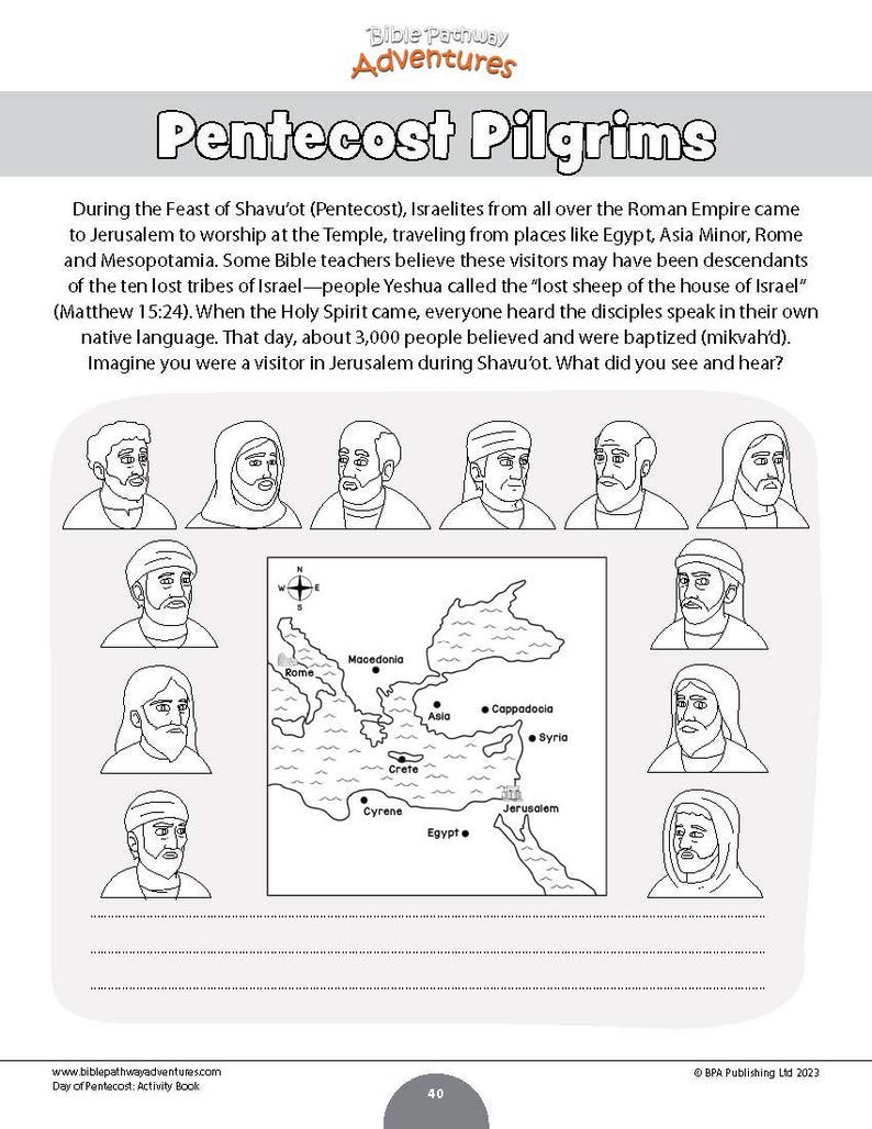 Day of Pentecost Activity Book - Etsy