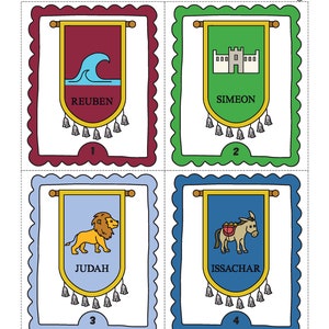 12 Tribes of Israel Memory & Match Cards - Etsy