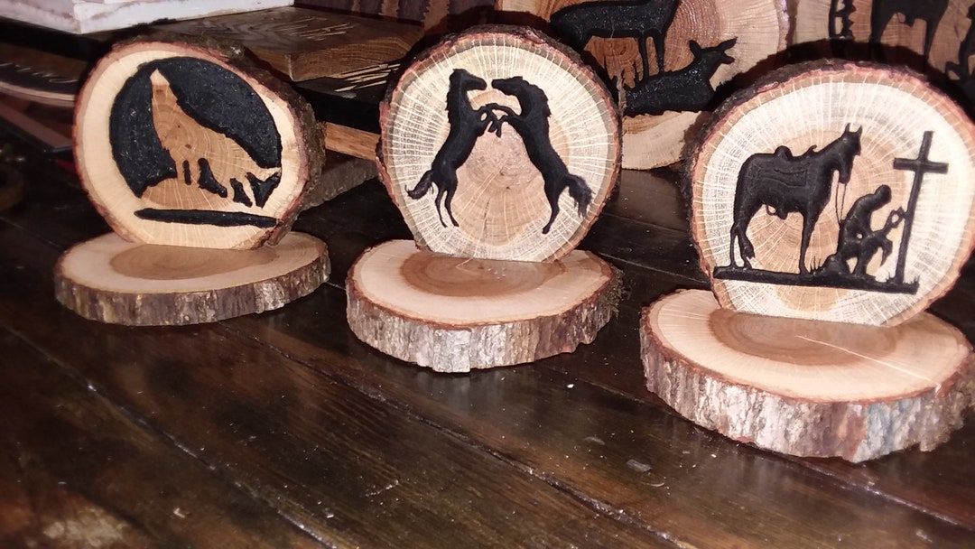 Carved Wood Rounds - Etsy