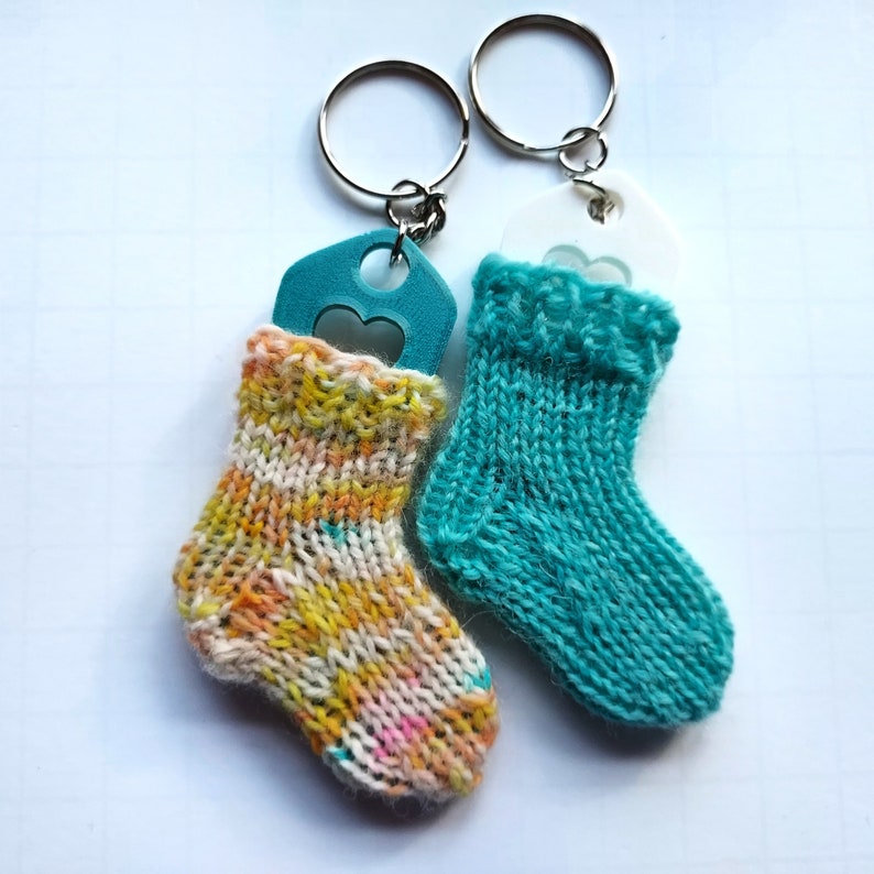 Tiny Sock Blocker Keychain With Pattern - Etsy