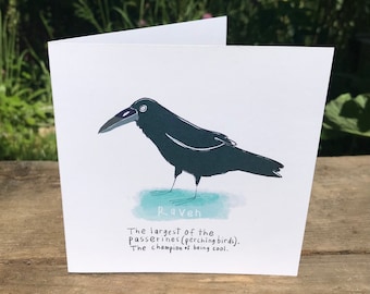 Raven Greeting Card - Etsy