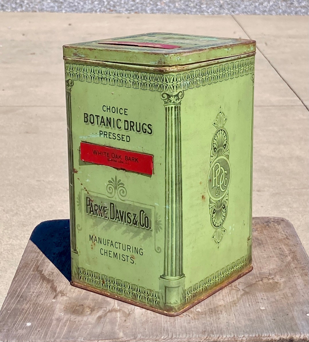 Antique 1890s Parke Davis & Co. Tin – Celadon Green Advertising - Etsy