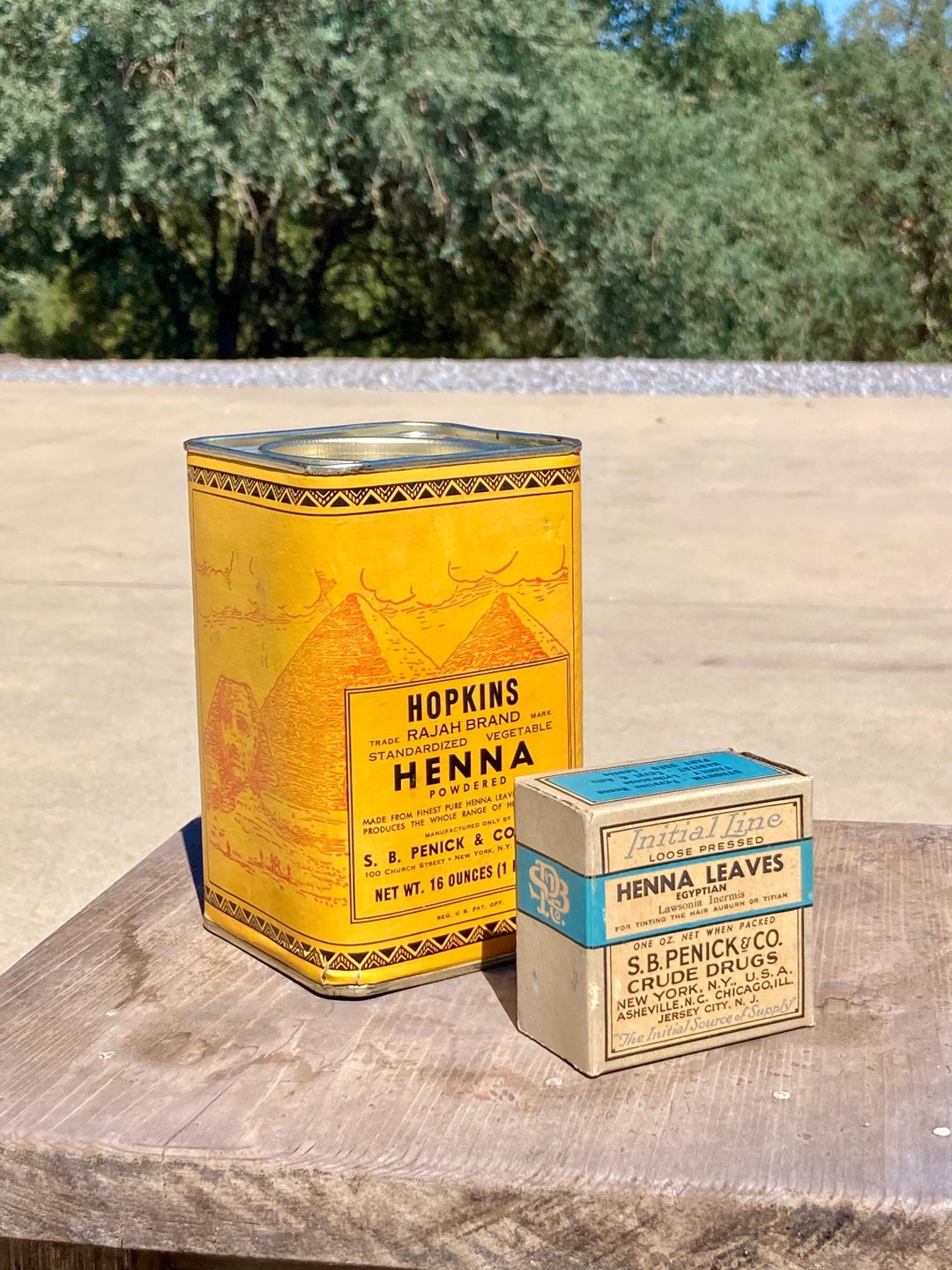 Vintage Henna Advertising Paper Label Tin & Cardboard Box - Etsy