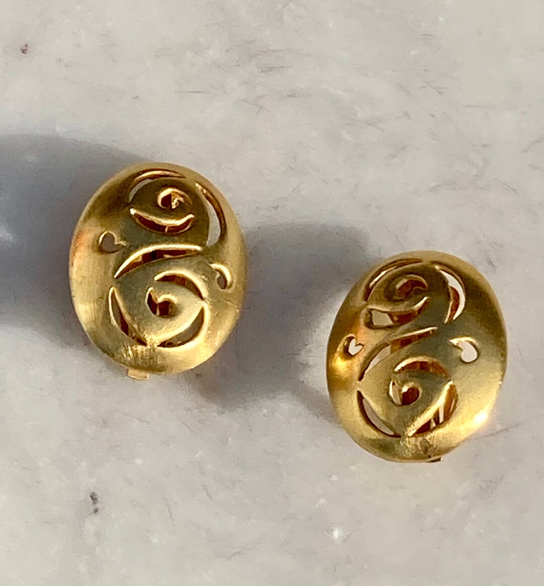 Vintage 1980s Clara Studio Inc. Modernist Gold Tone Clip-on Earrings - Etsy
