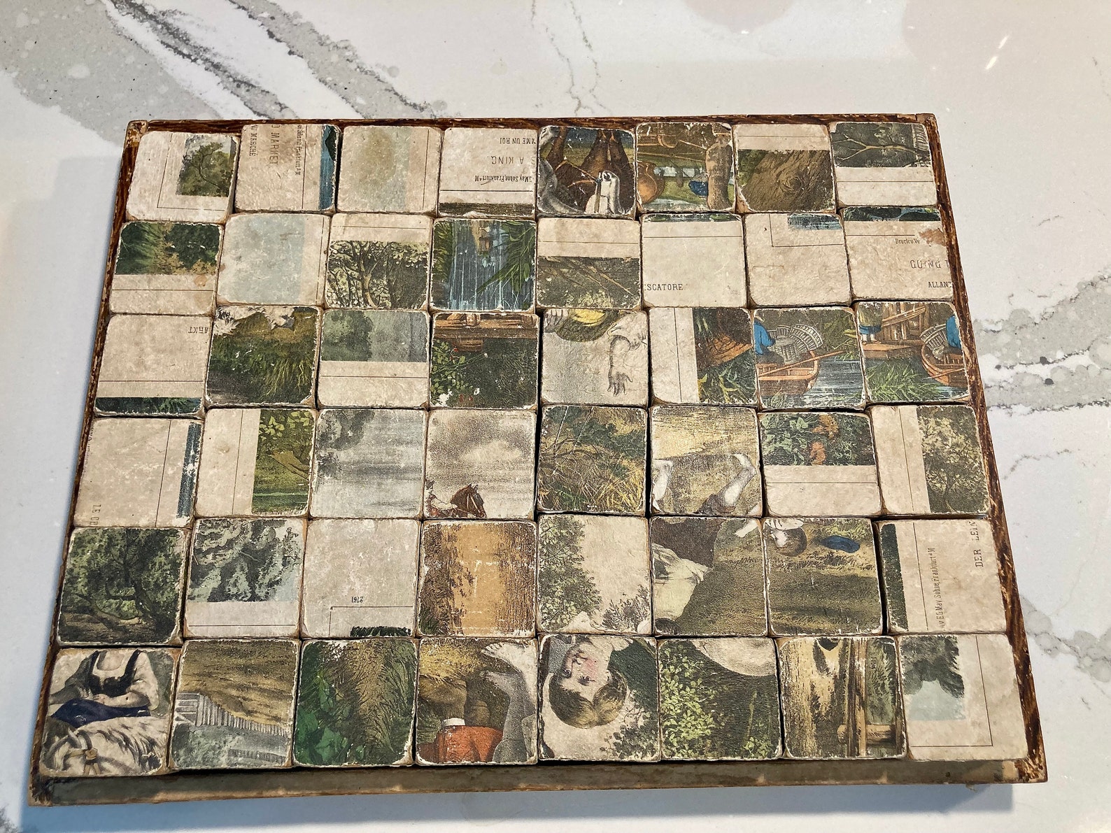 Large Magnificent Complete 19th Century German Cube Block Puzzle 6 ...