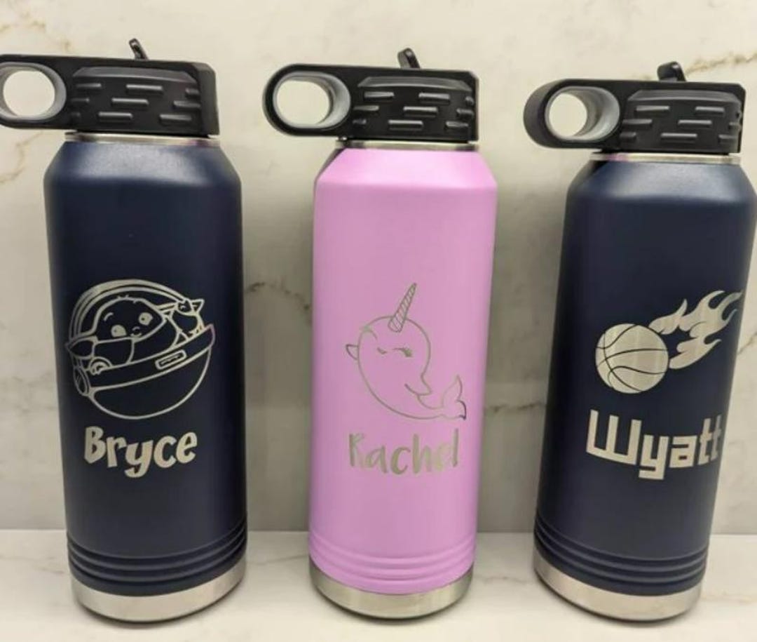Engraved 32 Oz Water Bottles, Personalized Insulated Water Bottle ...