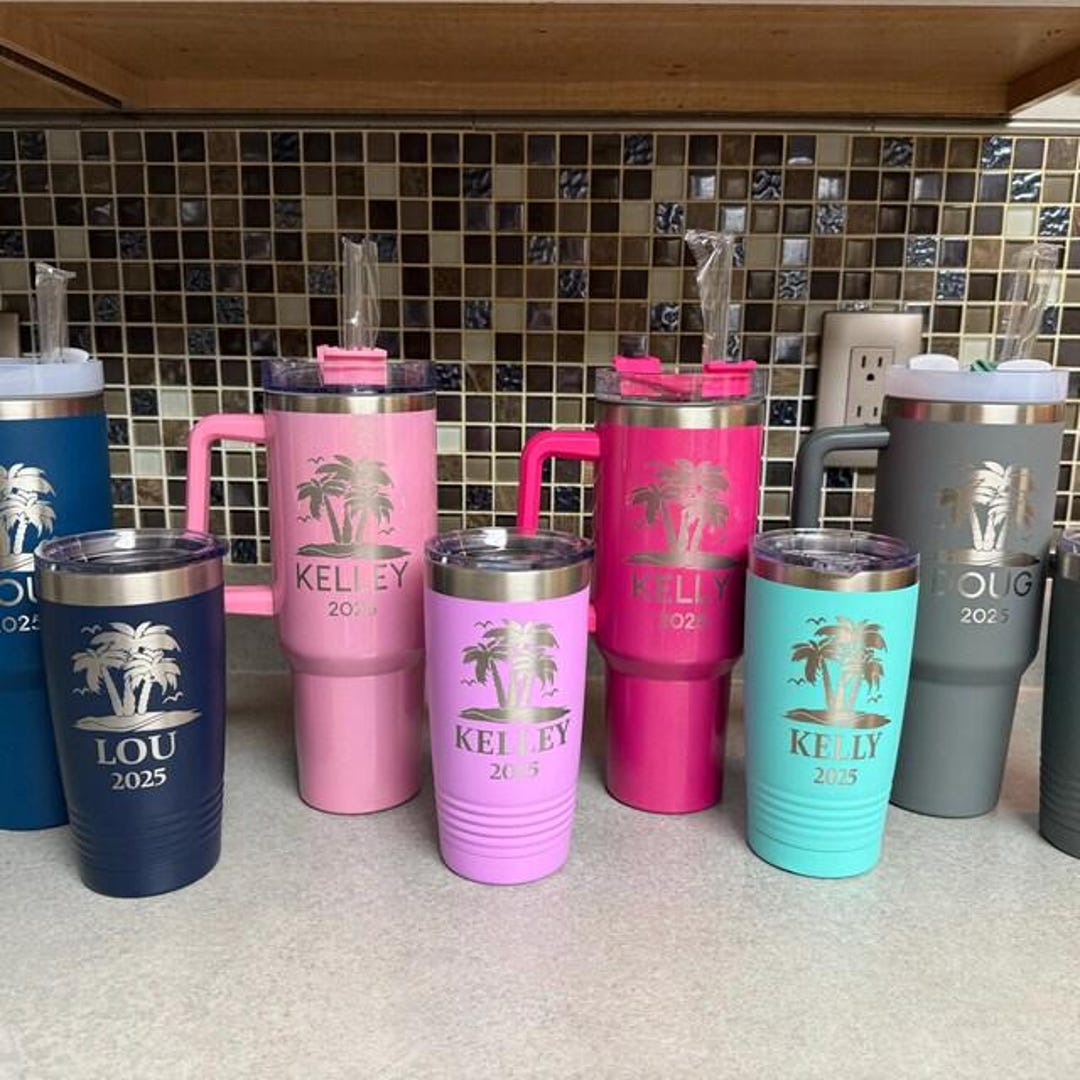 Personalized Vacation Tumbler, Family Vacation Cups, Beach Vacation ...