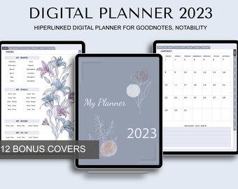 Dated Digital Purple Theme Planner 2023 Daily, Weekly & Monthly Planner ...