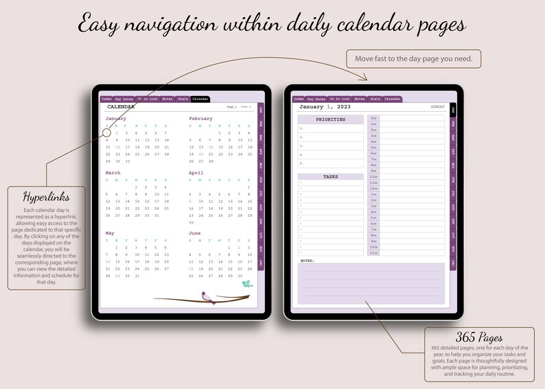 Dated Digital Purple Theme Planner 2023 Daily, Weekly & Monthly Planner ...