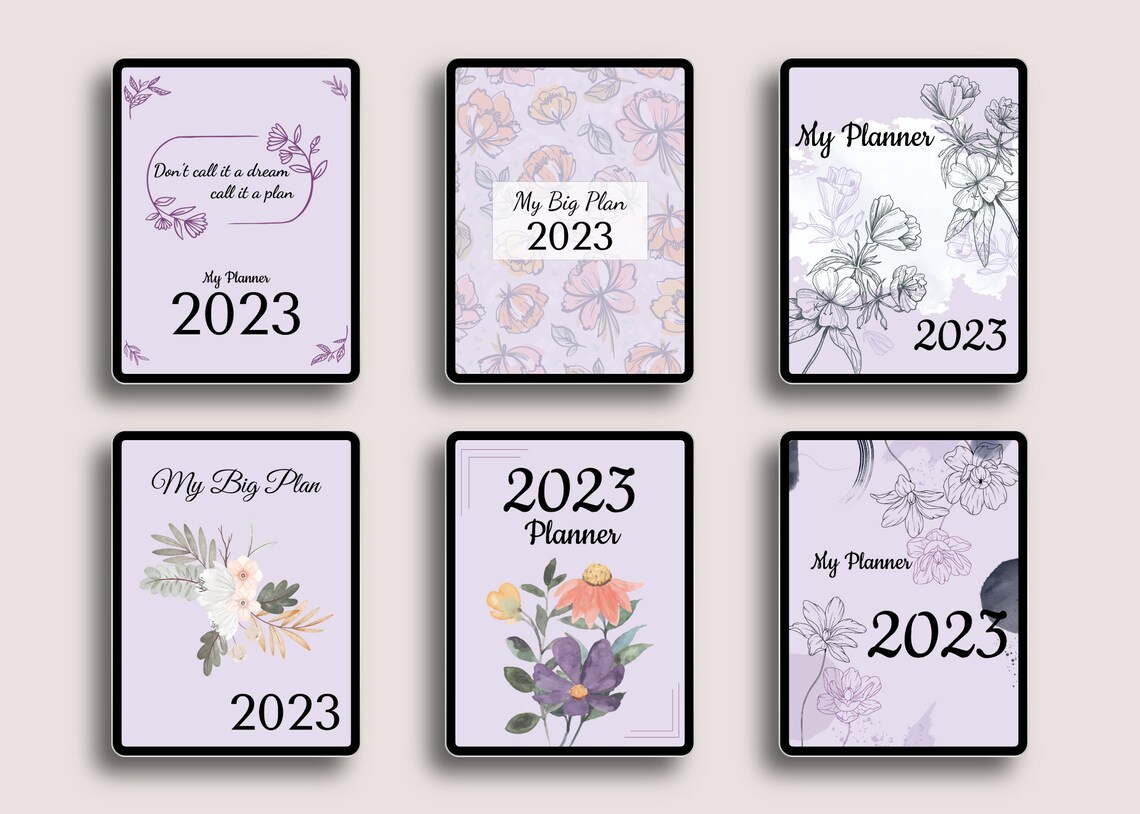 12 Digital Purple Theme Planner Covers, Goodnotes, Notability, Xodo ...