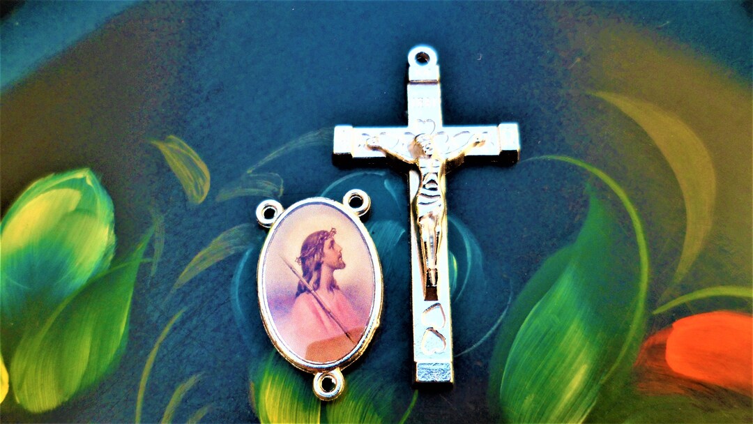 1 Chapelet Kit - Cross - Rosary Center Jesus Double Face 24 X 16 Mm ...